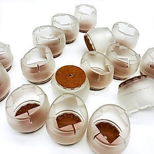 Maydahui 16PCS Round Chair Leg Floor Protectors Furniture Silicon Table Feet Covers Prevents Scratches Glides Caps Cups Fit 1-4/5 to 2 Inch （45-50mm）