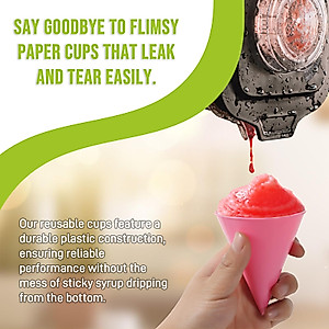 6-Pack Reusable Snow Cone Cups 6oz, Durable Plastic Cups for Your Snow Cone Maker - Leakproof Shaved Ice Cups - Ideal for Slushies, Shaved Ice Syrup, or Juice