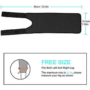 supregear Thigh Brace Support, Adjustable Hamstring Quad Wrap, Neoprene Thigh Compression Sleeve for Pulled Groin Muscle, Sprains, Quadricep, Tendinitis and Injury Strain Recovery, Women Men, Black