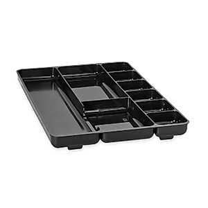 Rubbermaid Regeneration 9-Section Drawer Organizer, Plastic, 14 x 9.125 x 1.125 Inches, Black (45706)