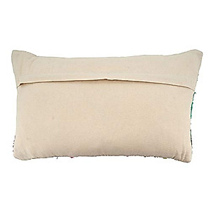 SARO LIFESTYLE Multi Colored Chindi Throw Pillow, 14" x 23" Down Filled