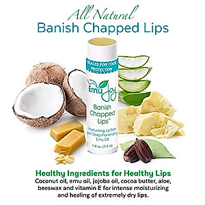 Banish Chapped Lips Emu Oil Lip Balm for Severe Dry Lips Jumbo Tube