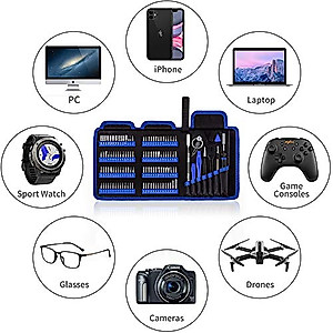 Electronic Screwdriver Set, 126 in 1 Computer Tool Kit with 112 Bits, Professional Cell Phone Repair Tool Kit for Laptop, PC, MacBook, iPhone, Tablet, PS4, Xbox, Game Console