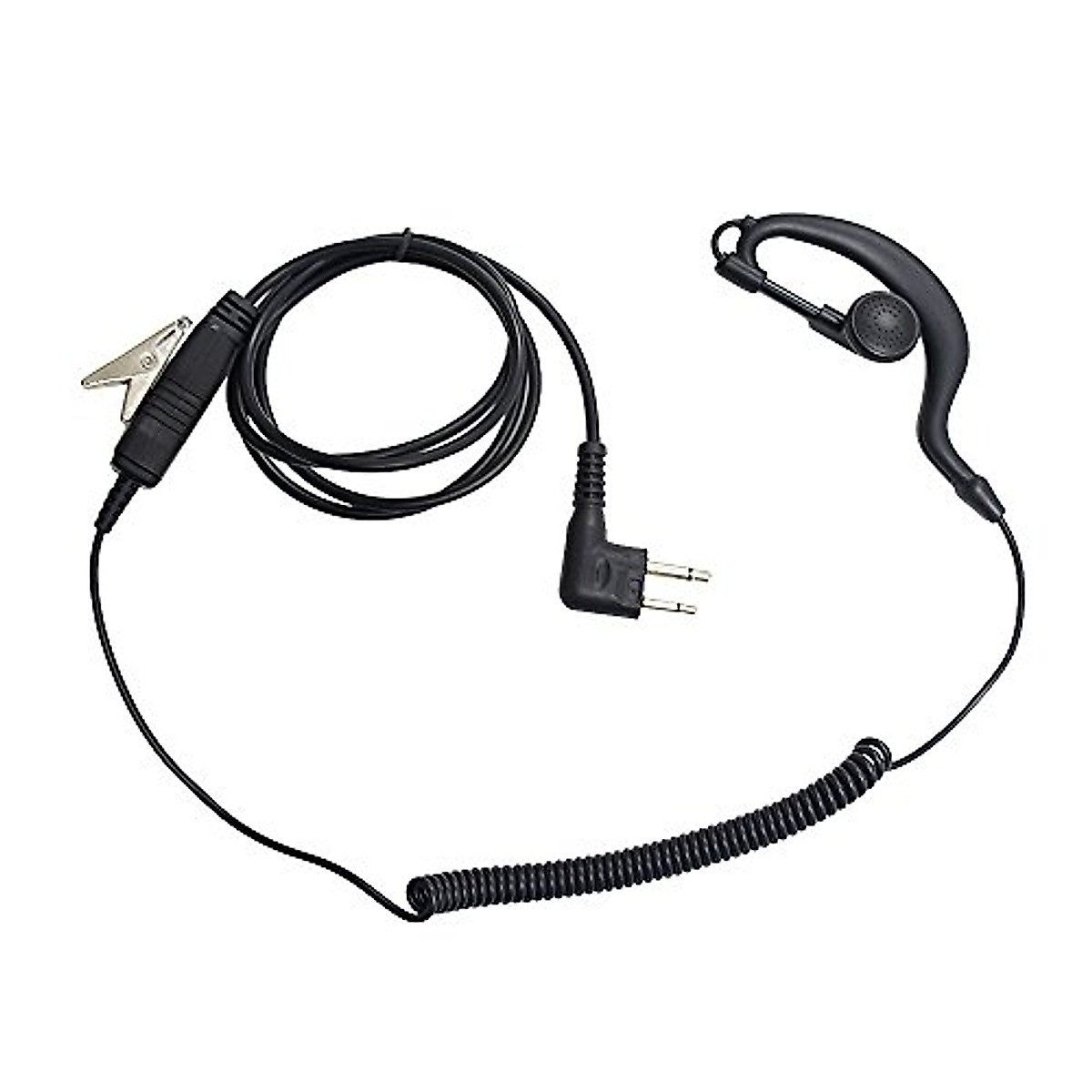 1 pack M head Earpiece Headset PTT With Mic for 2-pin Motorola Two Way Radio by BESTFACE