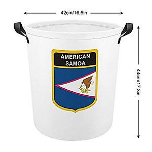 American Samoa Flag Large Laundry Basket Hamper Bag Washing with Handles for College Dorm Portable