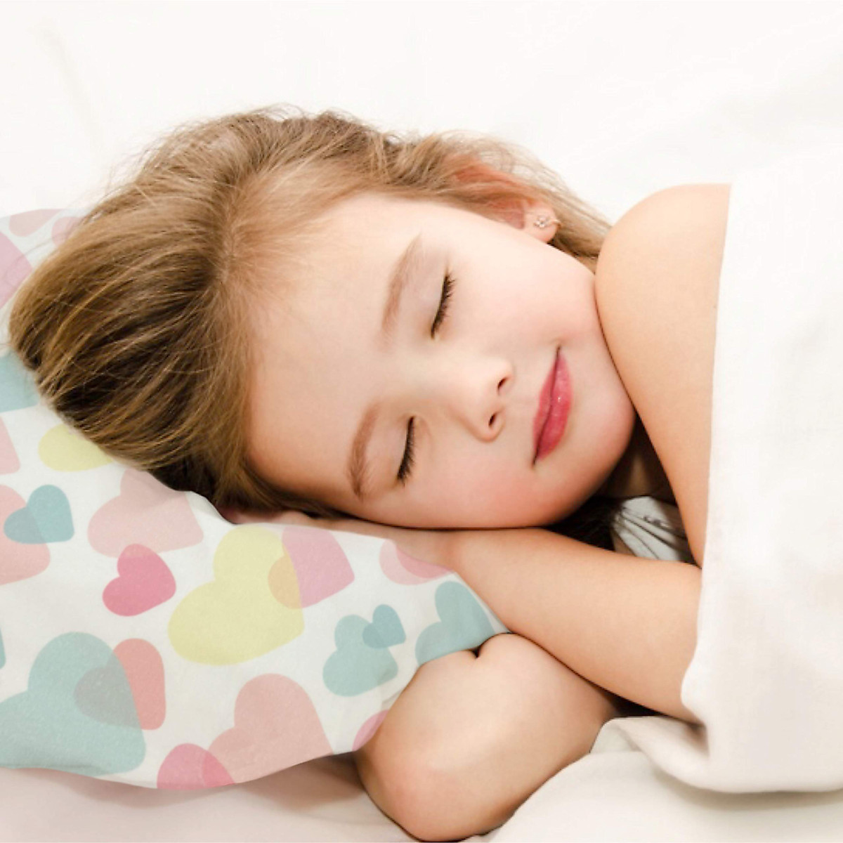 Little Sleepy Head Toddler Pillowcase, 100% Cotton & Hypoallergenic Pillow Case for Toddler Pillow, Snug Fit Envelope Pillowcase, 13x18 Pillowcase, Pilllow Sold Separately (Hearts)