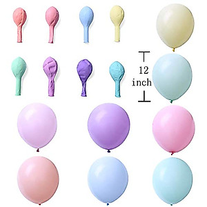 Brontothere Pastel Party Balloons 12 inches 100pcs Assorted Color Birthday Balloons Kid's Baby Shower Balloons