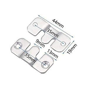 4 Pieces (2 Pairs) Stainless Steel Universal Sectional Sofa Interlocking Photo Frame Connector Bracket Sofa Connector Bracket 2mm Thickness Sectional Couch Bracket with Screws, Small