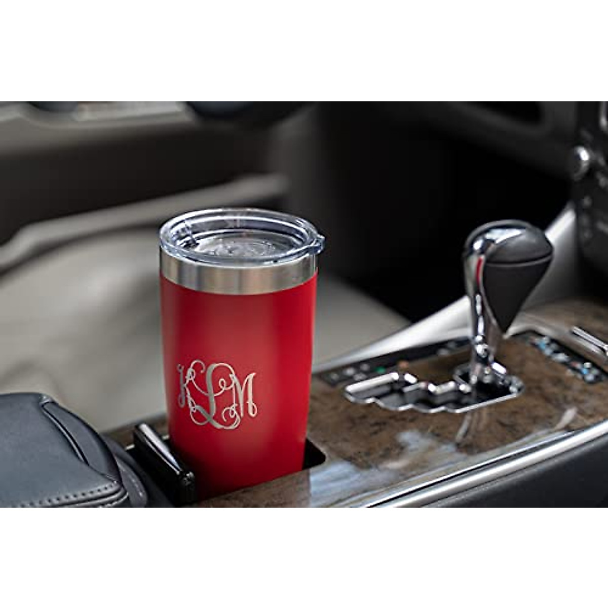Monogram Tumbler Cup 20oz Insulated Custom Engraved (Black)