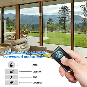 HENDUN Wireless Door Alarms When Opened with Remote, Door Security Sensor, Pool Alarm for Kids Safety, Sliding (2 Pack)