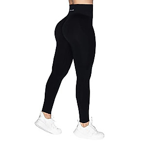 Sunzel Scrunch Butt Lifting Leggings for Women High Waisted Seamless Workout Leggings Gym Tights Tummy Control Yoga Pants Black