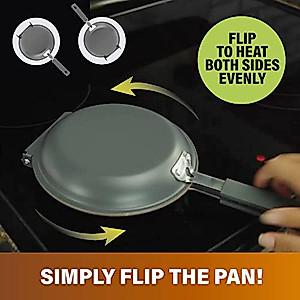 Gotham Steel Double Pan, The Perfect Pancake Maker – Nonstick Copper Easy to Flip Pan, Double Sided Frying Pan for Fluffy Pancakes, Omelets, Frittatas & More! Pancake Pan Dishwasher Safe Large