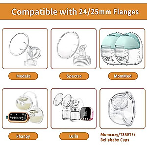TOVVILD 4Pcs Flange Inserts 13mm 15mm - Breast Pump Parts Compatible with Medela,Spectra 24mm Shields/Flanges, Momcozy Wearable Cups, Reduce 24mm Tunnel Down to Correct Size