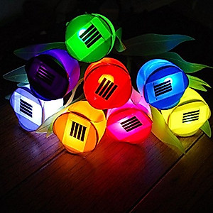 YESBAY Solar Lights for Outdoor Pathway,Solar Power LED Lamp Fashion Outdoor Yard Garden Tulip Flower Light Lawn for Walkway, Patio, Path, Lawn, Garden Purple