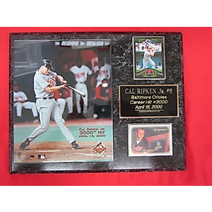 Cal Ripken Jr Orioles 2 Card Collector Plaque w/8x10 3000th Career Hit Photo