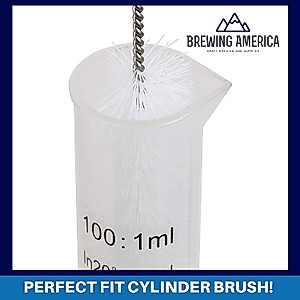 Maple Syrup Hydrometer Test Cup and Cleaning Brush for Consistently Delicious Pure Syrup and Easy Clean-up - Stainless Steel - 10 Inches Tall