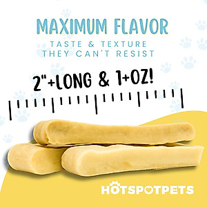 hotspot pets Yak Cheese Himalayan Dog Chews for Small Dogs - All-Natural Long Lasting Hard Cheese Dog Bones for Puppy or Light Chewers - Rawhide Free Dog Treats (Small - 16 Pack)