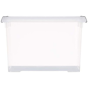 Allibert Storage box Handy Plus with lid 20L in transparent/silver, 40 x 29 x 25 cm