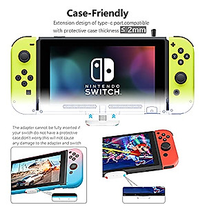 Bluetooth Adapter for Nintendo Switch/Lite, BT 5.0 Wireless Audio Transmitter with Low Latency USB C to A Converter for Bluetooth Headphone Speakers on PS4 PS5 PC Laptop Airpods White (White) (White)