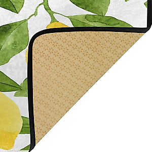 Kitchen Rugs Lemon Yellow Tree Design Non-Slip Soft Kitchen Mats Bath Rug Runner Doormats Carpet for Home Decor, 39" X 20"