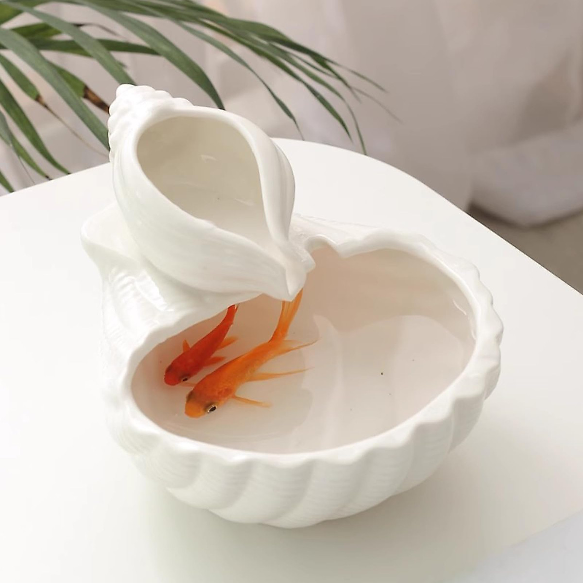 Topjia Pet Ultra Quiet Intelligent Drinking Machine,Ceramic Cat Drinking Water Fountain, USB Electric Water Dispenser,Tabletop Fountains Decoration for Home Office, Blue