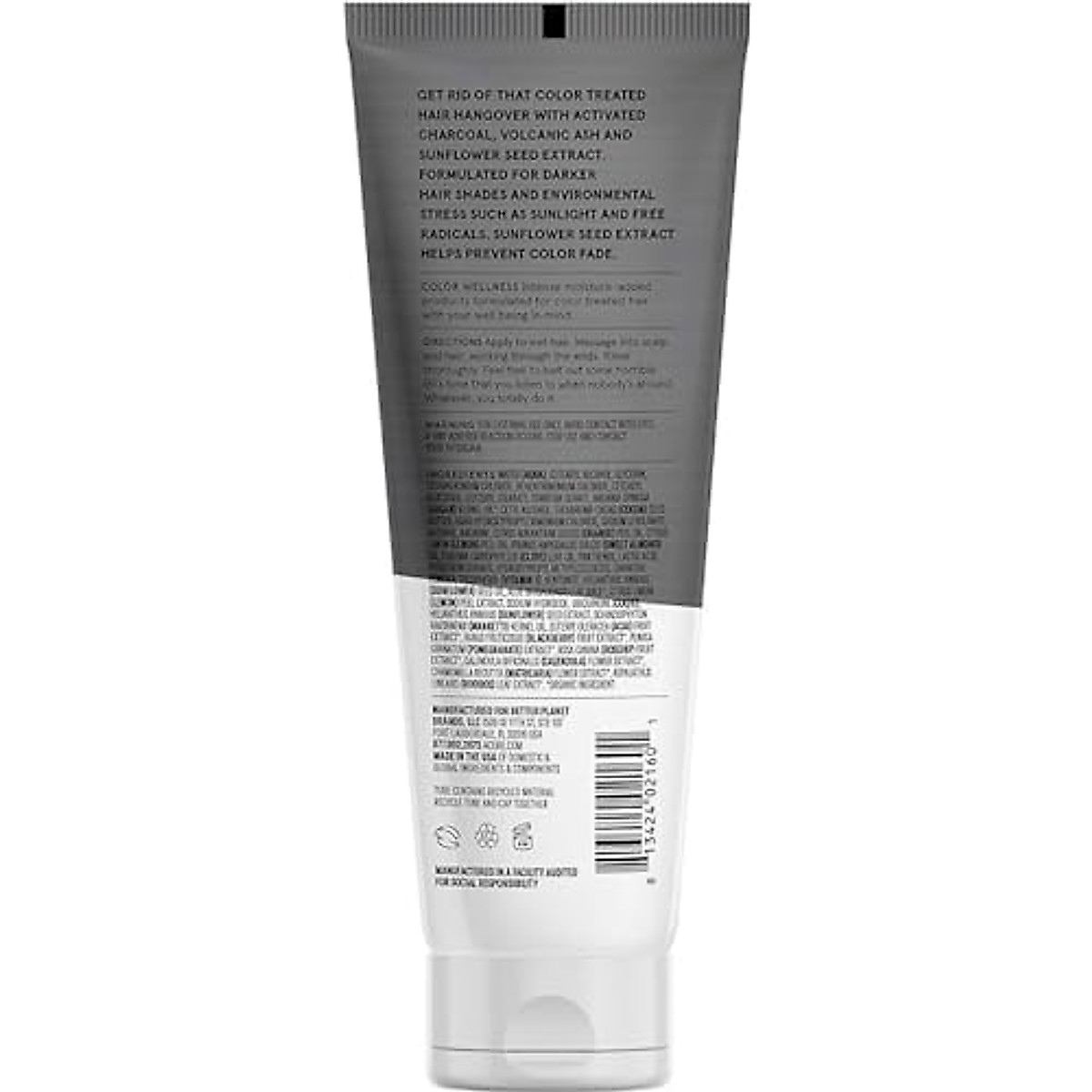 Acure Detox-Defy Color Wellness Conditioner, 100% Vegan, Activated Charcoal & Sunflower Seed Extract, Protects Hair From Environmental Stress & Prevents Color Fade, For Dark Hair, 8 Fl Oz