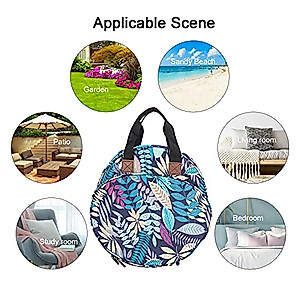 Camidy Portable Embroidery Storage Bag Oxford Cloth Leaf Pattern Thread Needle Embroidery Tools Organizing Handbag Multifunctional Storage Bag