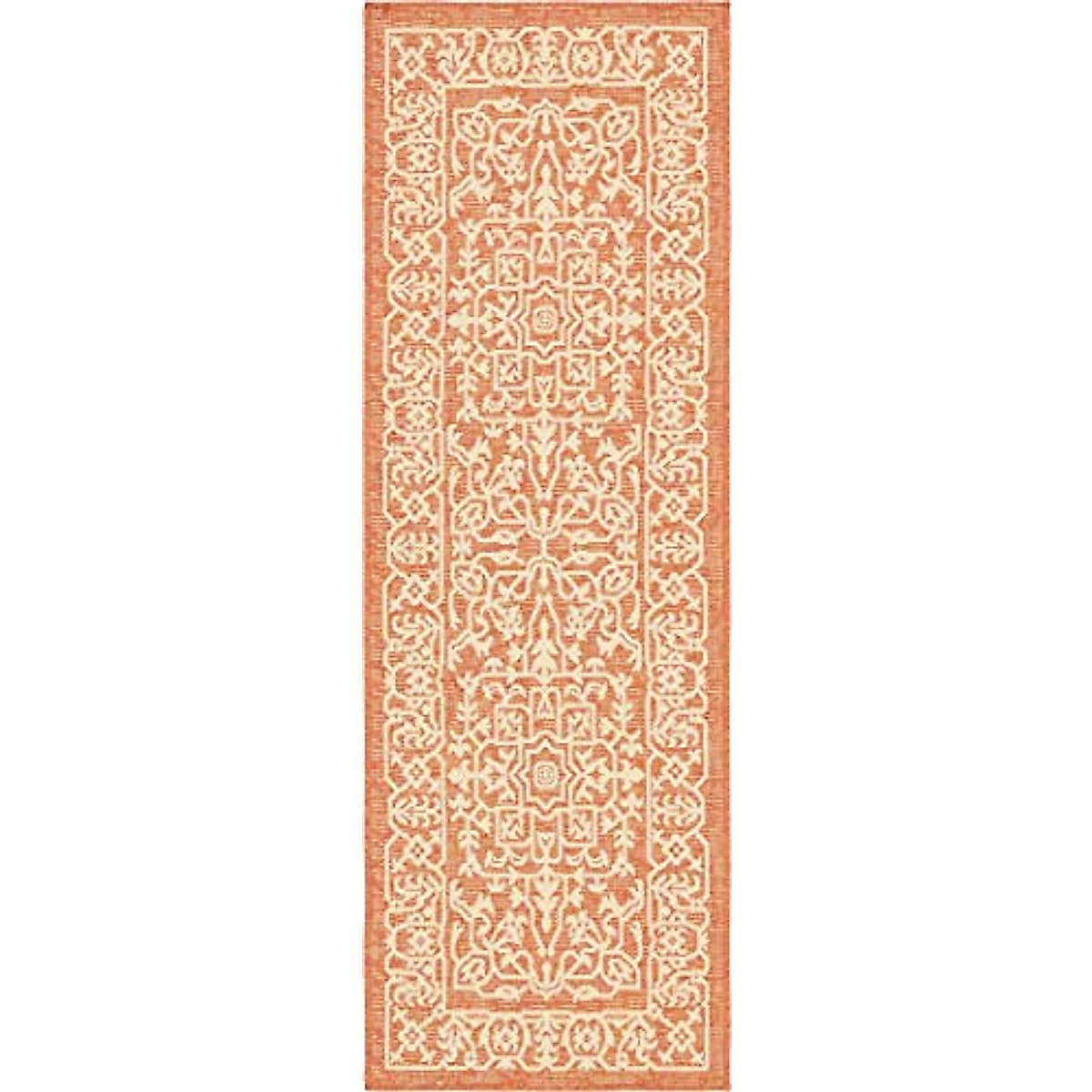 Unique Loom Outdoor Botanical Collection Area Rug - Allover (2' 2" x 6' 1" Runner, Terracotta/ Beige)