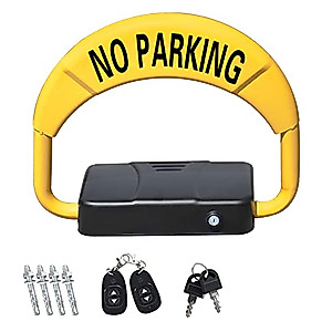 ORIENTOOLS Automatic Remote Control Parking Lock, Folding Parking Barrier Batteries Not Included, 98ft Private Car Parking Latch Space Lock Parking Blocker for Home, Business, Office & Commercial Use