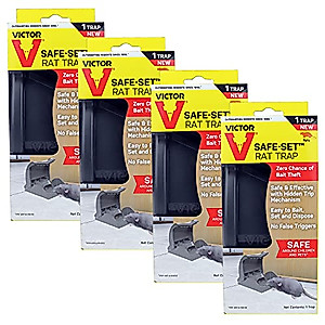 Victor M147 Safe-Set Rat 4 Pack, 4 Traps, Black