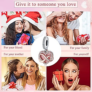 LONGLUCK 925 Sterling Silver Bead Charm for Pandora Charms Bracelets and Necklaces for Woman 5A Cubic Zirconias Dangle Pendant,Jewelry Bead