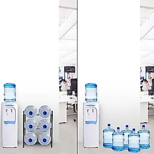 ikare 5 Gallon Water Jug Holder Heavy Duty Water Bottle Holder Organizer 3 Tier Water Cooler Jug Rack Steel Water Jug Bottle Dispenser Stand with 6 Slots for Gallon Jugs