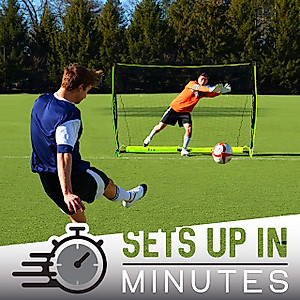 Franklin Sports Deluxe Blackhawk Soccer Goal - Pop Up Backyard Soccer Nets - Foldable Indoor + Outdoor Soccer Goals - Portable Adult + Kids Soccer Goal - 6' x 4' Foot Soccer Net - Optic Yellow