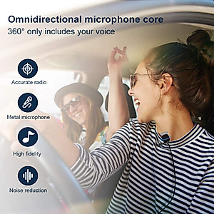 Microphone Professional for iPhone Lavalier Lapel Omnidirectional Condenser Mic Phone Audio Video Recording Easy Clip-on Lavalier Mic for Facebook YouTube Interview Tiktok for iPhone/iPad/iPod(9.8ft)