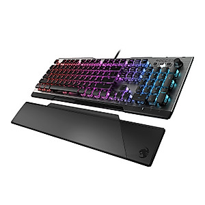 ROCCAT Vulcan 120 AIMO Mechanical PC Gaming Keyboard Tactile Titan Switch, Full Size with Per Key AIMO RGB Lighting, Anodized Aluminum Top Plate and Detachable Palm/Wrist Rest, Gunmetal Gray/Black