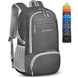 ZOMAKE Lightweight Packable Backpack 30L - Foldable Hiking Backpacks Water Resistant Compact Folding Daypack for Travel(Dimgray)