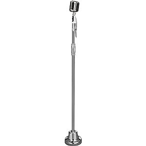 Pyle Retro Microphone and Swing Stand - Classic Vintage Professional Dynamic Unidirectional Audio Vocal Performance Mic w/ Adjustable Stand, XLR Cable Cord For Stage / Studio Use, Silver