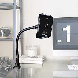 ARKON Mounts Heavy-Duty Slim-Grip Tablet Mount with Clamp & Flexible 22" Gooseneck | Universal Fit Tablet Holder | Firm Clamp for Desks & Tables | Compatible with iPad, Samsung, Google, & More