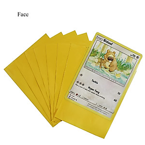 50PCS Outer Card Sleeves for Standard Size Cards Game Cards Idol Photos Protector (66x91mm) (Yellow)