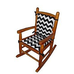 Baby Doll Bedding Chevron Junior Rocking Chair Pad, Black