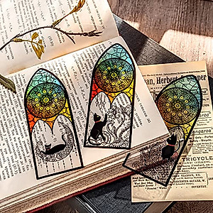 Golcellia Transparent Book Markers - 36 Pieces Various Cute Book Markers, Bookmarks for Women, for Teachers Students Book Lovers Reading Gifts, Cute Cat Daily Bookmark