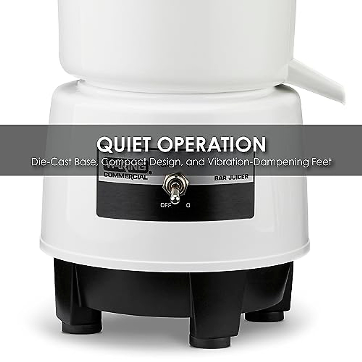 Waring Commercial BJ120C Compact Citrus Juicer, 120V, 5-15 Phase Plug,White, 34 Ounce