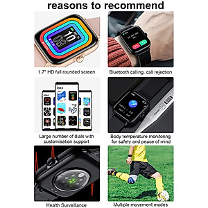 Yihou Smart Watch with Text and Call (Make/Answer Call) Fitness Tracker Waterproof Pedometer Step Counter Calorie Sport Message Reminder Smart Watch for Android Phones Compatible iPhone