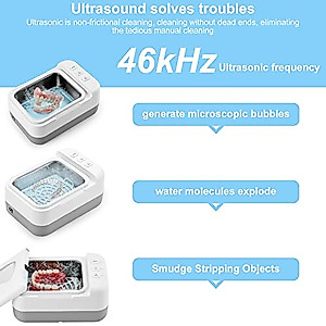 BlumWay Ultrasonic Denture Cleaner 200ml False Teeth Cleaning Machine, Very Safe Simple and Efficient Denture Cleaning Device for Old Parents Thoughtful Gifts