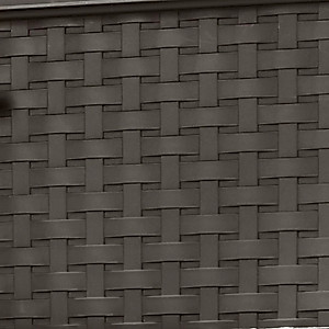 TQaSer 3-Drawer Wide Weave Design Storage Tower, Espresso Frame & Drawers With Driftwood Handles, Brown, Case of 1