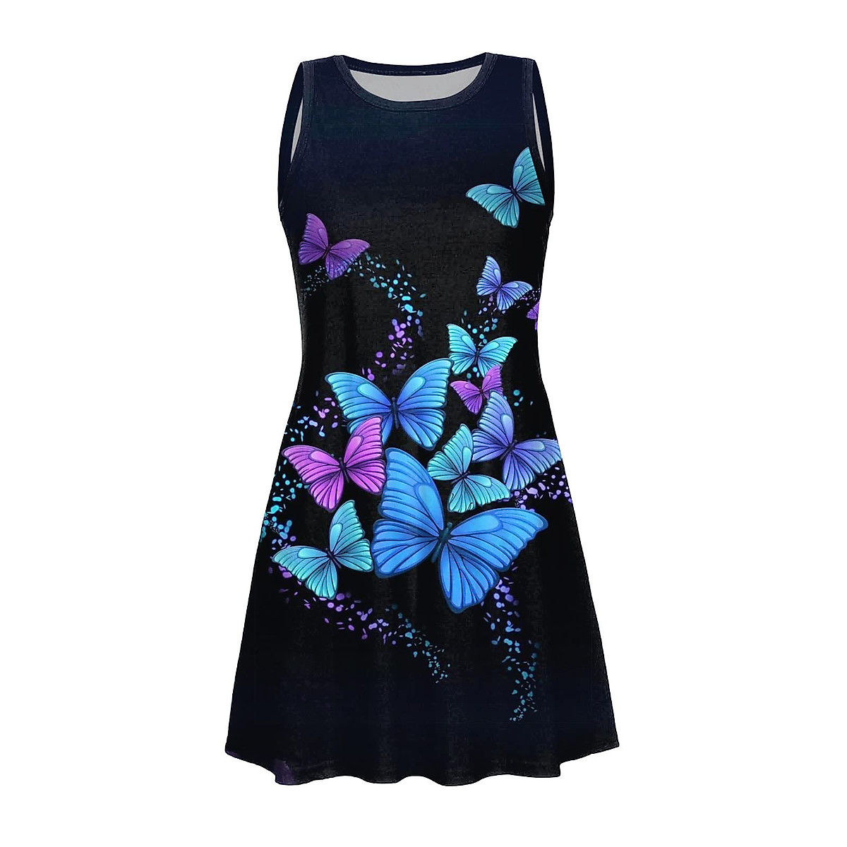 ANDBXH Womens Summer Dresses Casual Swing Dresses Beach Loose,Over stocked All,Plus Size Deals of The Day,Where is My Order,Tops Under 10 Women, Ss8-light Blue X-Large