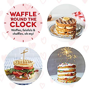 DASH Mini Waffle Maker Machine for Individuals, Paninis, Hash Browns, & Other On the Go Breakfast, Lunch, or Snacks, with Easy to Clean, Non-Stick Sides, Red Heart 4 Inch