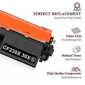 Toner Kingdom Compatible Toner Cartridge Replacement for HP 30X CF230X 30A CF230A for HP Pro MFP M203dw M227fdw M227fdn M203d M203dn M227sdn M227 M203 Printer (2 Black)