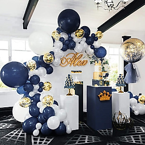 Styirl Navy Blue Balloons Garland Kit - 100 pcs 5/10/12/18 inch Party Latex Ballons As Birthday Balloons/Graduation Balloons/Gender Reveal Balloons for Birthday/Baby Shower/Wedding/Party decorations