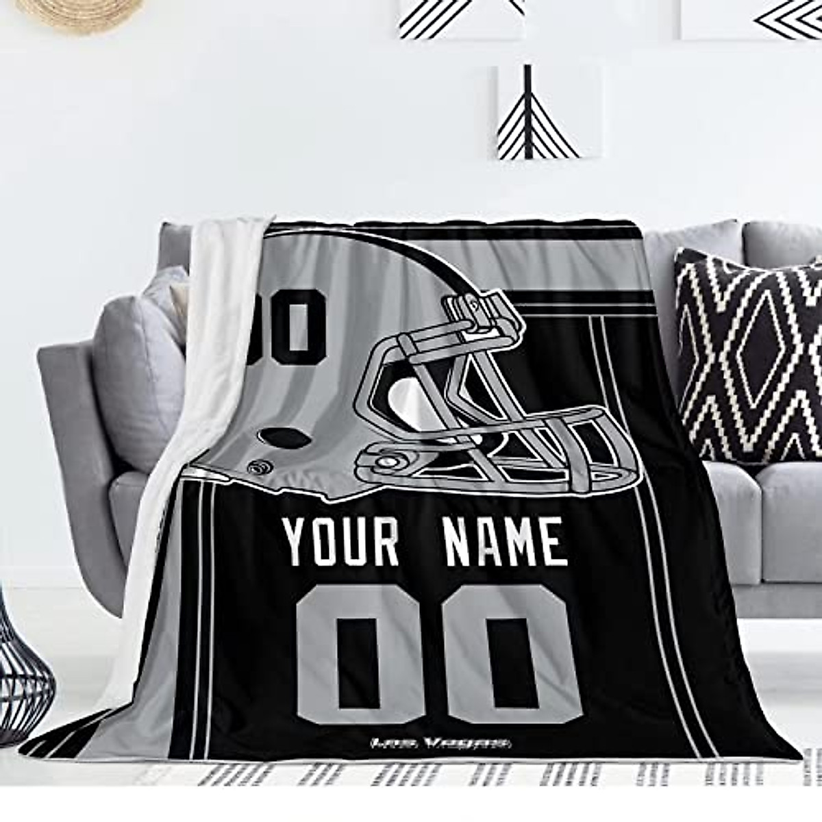 ANTKING Plush Throw Blanket Las Vegas Custom Any Name and Number for Men Women Youth Gift